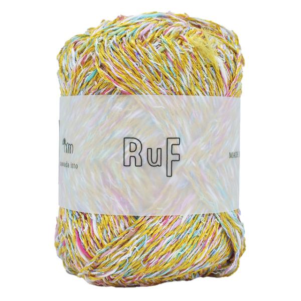 ●素材：コットン39％　レーヨン32％　アクリル25％　ナイロン4％●容量：40ｇ玉巻（約115ｍ）●使用針：棒針2〜3号 / かぎ針4/0〜5/0号●標準ゲージ：28〜29目・36〜40段【商品の特徴】季節問わず編みたくなる、カラフルなフ...