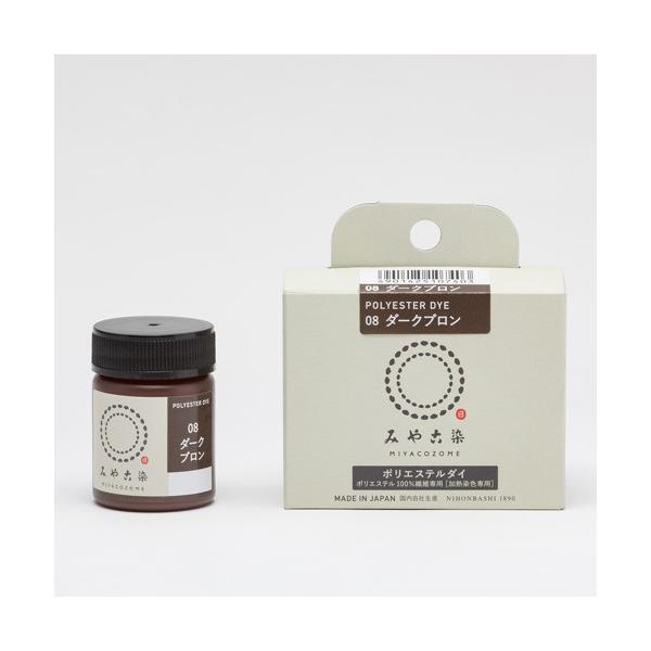 ●内容物：染料20g　濃色促進剤20g　　染め方説明書【商品の詳細】ポリエステル100%繊維専用のECO染料です。お湯10Lに対し、染料と濃色促進剤を入れ加熱染色するだけでポリエステル100%繊維の染色が楽しめます。1箱で、布約250g（ブ...