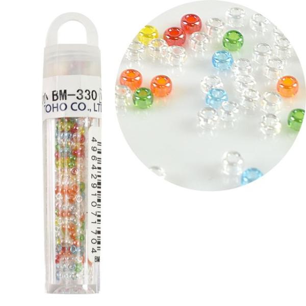 ●素材：ガラス●サイズ：外径 約2.0mm〜2.2mm●内容：4g（約420粒）【商品の詳細】プラスチック製の8角形のケースに入っています。全体的に丸みを帯びたビーズです。