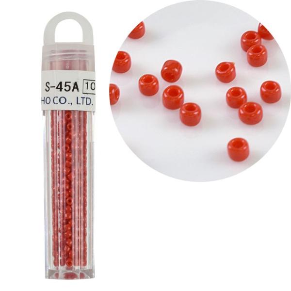 ●素材：ガラス●サイズ：外径 約2.0mm〜2.2mm●加工：ぎょく（不透明）●内容：4g（約420粒）【商品の詳細】プラスチック製の8角形のケースに入っています。全体的に丸みを帯びたビーズです。