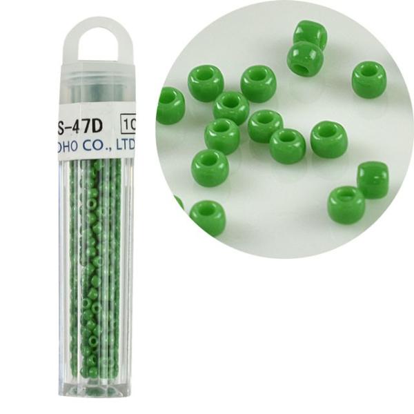 ●素材：ガラス●サイズ：外径 約2.0mm〜2.2mm●加工：ぎょく（不透明）●内容：4g（約420粒）【商品の詳細】プラスチック製の8角形のケースに入っています。全体的に丸みを帯びたビーズです。