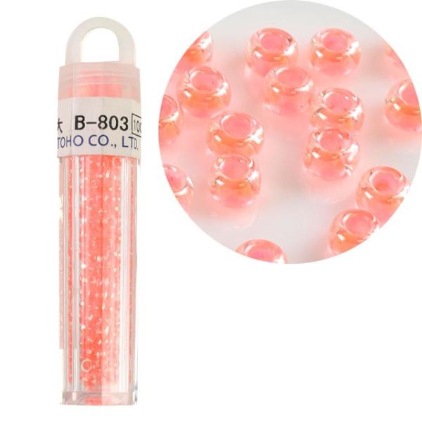 ●素材：ガラス●サイズ：外径 約3mm●加工：蛍光着色ラスター（スキビーズの穴の中のみに色をつけたもの）●内容：4g（約160粒）※ラスターとは無色の光彩のコーティング。つやつやと磨き上げた質感です。【商品の詳細】プラスチック製の8角形のケ...