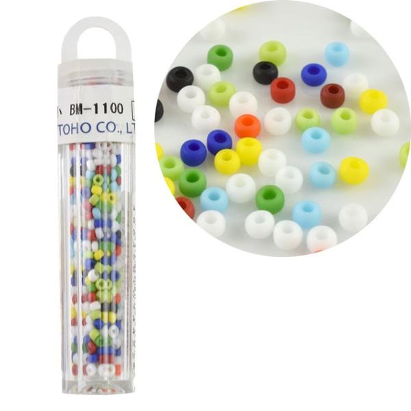 ●素材：ガラス●サイズ：外径 約2.0mm〜2.2mm●内容：4g（約420粒）【商品の詳細】プラスチック製の8角形のケースに入っています。全体的に丸みを帯びたビーズです。