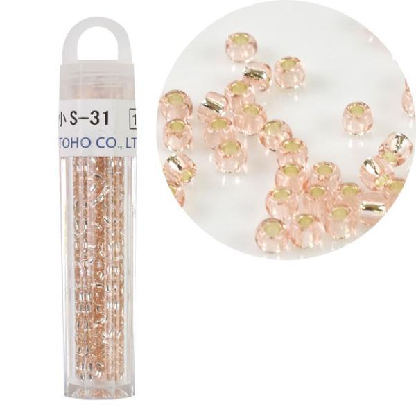 ●素材：ガラス●サイズ：外径 約2.0mm〜2.2mm●加工：銀メッキ（スキビーズの穴の中を、銀メッキしたもの）●内容：4g（約420粒）【商品の詳細】プラスチック製の8角形のケースに入っています。全体的に丸みを帯びたビーズです。【ご注意】...