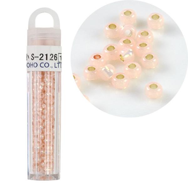 ●素材：ガラス●サイズ：外径 約2.0mm〜2.2mm●加工：銀メッキ着色（スキビーズの穴の中を、銀でメッキしたもの）●内容：4g（約420粒）【商品の詳細】プラスチック製の8角形のケースに入っています。全体的に丸みを帯びたビーズです。【ご...