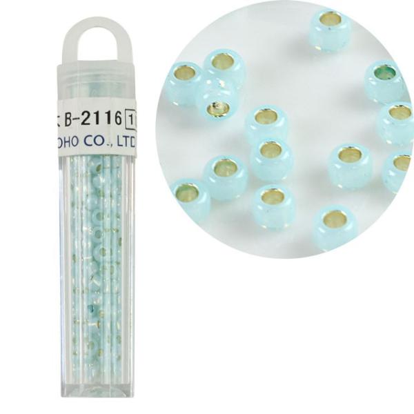 ●素材：ガラス●サイズ：外径 約3mm●加工：銀メッキ着色（スキビーズの穴の中を、銀でメッキしたもの）●内容：4g（約160粒）【商品の詳細】プラスチック製の8角形のケースに入っています。全体的に丸みを帯びたビーズです。【ご注意】サラシ（漂...