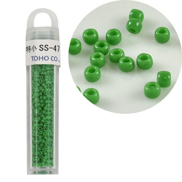 ●素材：ガラス●サイズ：外径 約1.5mm●加工：ぎょく（不透明）【商品の詳細】プラスチック製の8角形のケースに入っています。全体的に丸みを帯びたビーズです。