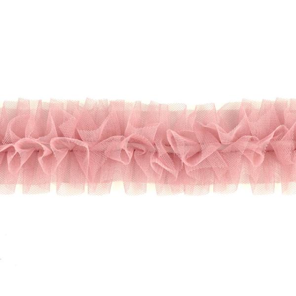 ●素材：ポリエステル100％●サイズ：長さ約1.3m巻、幅約5cm【商品の特徴】しなやかなチュールにタックを入れてボリュームを持たせたトレンド感のあるテープです。モバイルストラップやバッグの持ち手、お洋服の衿や袖・裾等のポイント使いにもおす...