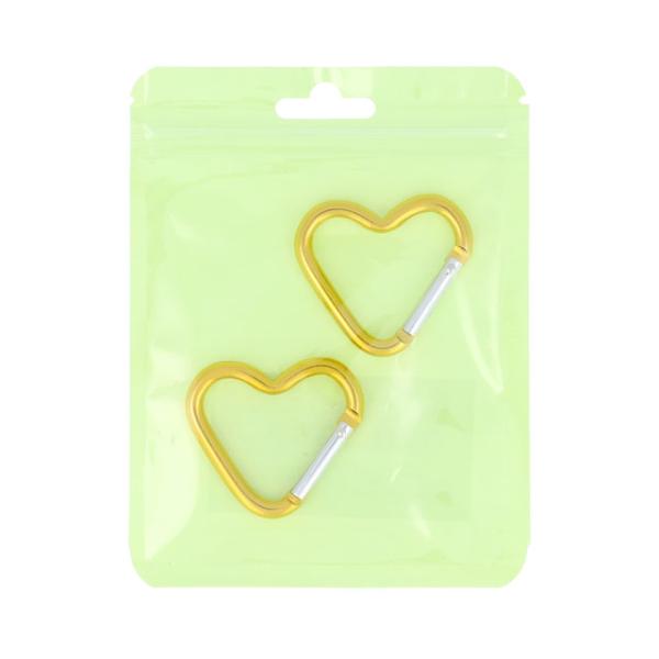 ●素材：アルミニウム●内容：2個入●サイズ：画像参照【商品の詳細】バッグなどの付け外しに便利なカラビナが、推し活をさらに楽しめるキュンと可愛いアイテムになりました。推し色にも合わせやすい6色展開です。