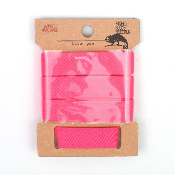 ●素材：ゴム…天然ゴム　/　糸…ポリエステル●長さ：約80cm巻●日本製【商品の特徴】ネオンカラーの織ゴムです。お弁当バンド、シューズバンド等におすすめです。【ご注意】天然ゴム製品ですのでラテックスアレルギーの方はご注意ください。