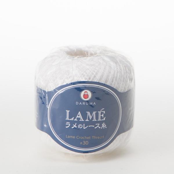 ●素材：キュプラ80％　ポリエステル20％●容量：約20g玉巻（約137ｍ）●使用針：レース針　2〜4号●必要玉数の目安：ノースリブプルオーバー　約7玉【商品の特徴】キラキラとしたラメの箔を糸にしたレース糸。一般的なラメの糸は強度が弱く切れ...