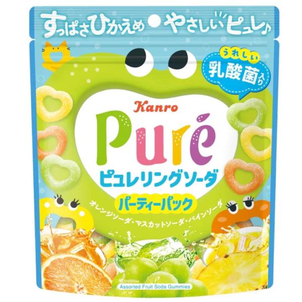 親から子へ想いをつなげるピュレリング。6種のフルーツソーダの味わい、ハートがいっぱいパーティー気分の大容量パック。