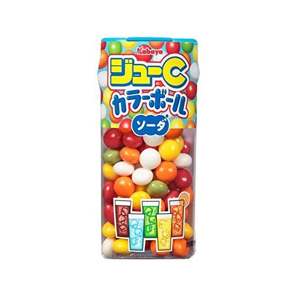 小粒でかわいらしい糖衣ラムネです。コーラ味(赤)、サイダー味(白)、メロンソーダ味(黄緑)、オレンジソーダ味(橙)、レモンソーダ味(黄)の5つの味が楽しめます。