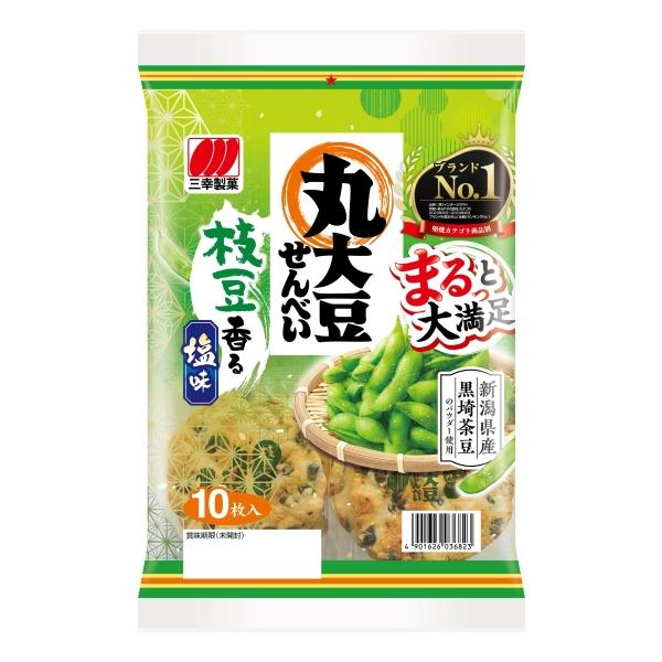 たっぷり入った丸粒の黒大豆の風味とコク、素材が引き立つ味付け、飽きのこない食感をせんべい１枚でまるっと楽しめます。新潟県産黒埼茶豆を使用した枝豆の風味を味わう満足感の高い本格派の黒大豆入り堅焼せんべいです。