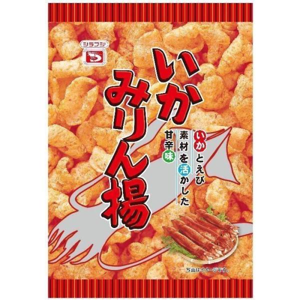いかとえびを生地に練り込み、「カリッ」と揚げました。みりん醤油の甘辛味です。