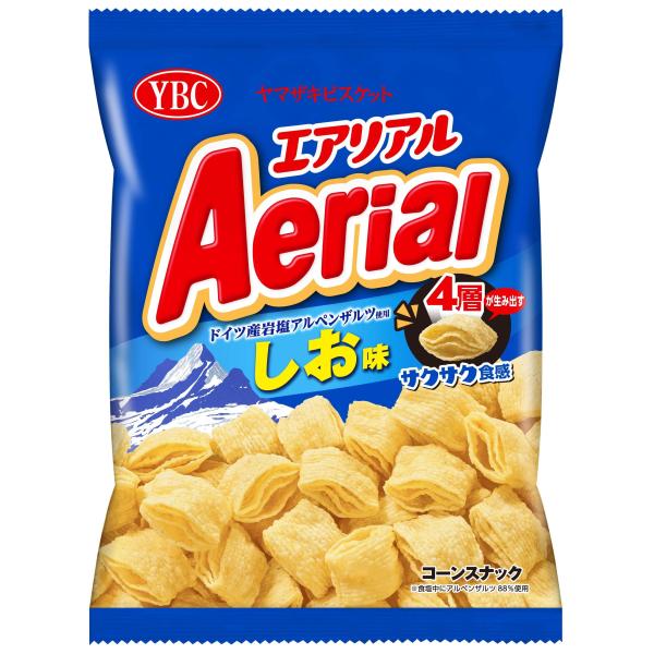 独自製法で作られた4層構造のコーンスナック。これまでになかった、サクッとした軽い食感が後を引きます。程よく旨みを効かせたクセのないしお味がコーンの風味を引き立てます。