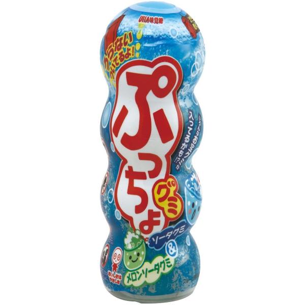 口に入れやすい小粒タイプで、噛み応えのある食感です。はちみつを入れることで自然な甘さに仕上がり、おいしさがアップしています。爽やかなソーダ味とメロン味が同時に楽しめます。