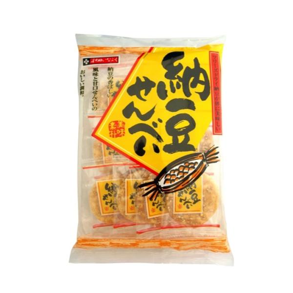 納豆発祥の地秋田の「おはよう納豆」(株)ヤマダフーズが独自に開発した乾燥納豆をふりかけました。納豆の香ばしい風味と甘口醤油せんべいがお口の中でまろやかに調和します。ぜひ、ご賞味ください。