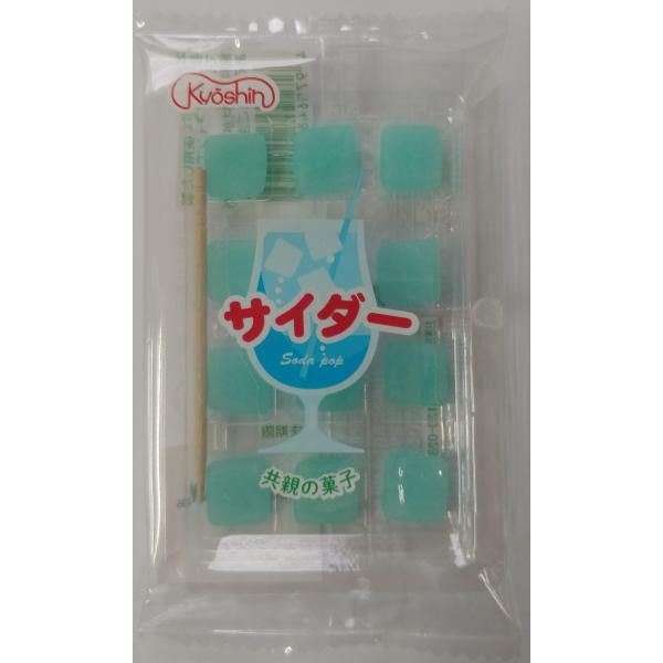 添付のつまようじで刺して食べるサイダー味のやわらかキャンディーです。