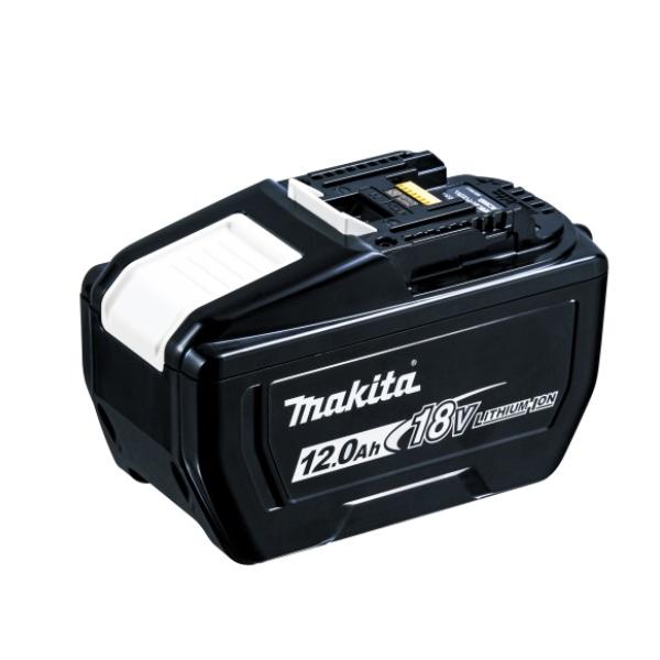 マキタ　18Vリチウムイオンバッテリ　大容量　BL18120　A-79815大容量で1充電作業量アップ既存バッテリよりセル本数を増やすことで大容量化を実現。さらに衝撃吸収構造により、耐久性も向上。容量12.0Ahの[BL18120]注意使用...