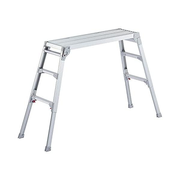 サイズ：0.65~0.96m天板高さ：0.65*0.96m天板寸法：長さ100*幅30cm設置寸法：幅42*48*奥行137*153cm収納寸法：長さ103*幅42*厚み18cm産業・研究開発用品:物流・保管用品:はしご・脚立:足場台