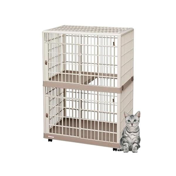 色：ベージュサイズ：58L x 28W x 83H cm商品サイズ：幅82.5*奥行56.5*高さ118.9cm キャスター取付時 材質：ABS樹脂 ケージ ・ポリプロピレン 底 ペット用品/猫/ドア・転落防止ネット/エンクロージャ