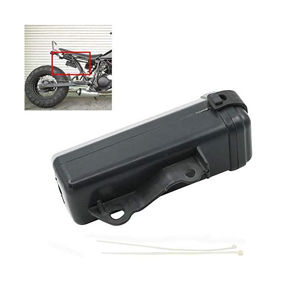 適用車種：Yamaha TW200 TW225、Suzuki DR250 Djebel に適用材質：高品質ABSプラスチック色：黒；　サイズ：16.5cm x 6cm x 6cmパッケージ内容：ツールボックス*1；ケーブルネクタイ*2特徴：...