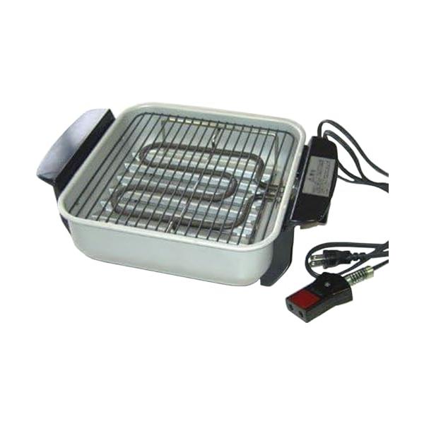 サイズ:約幅33.2*奥行24*高さ10.5cm重量:約1.525kg素材・材質/本体:鉄(フッ素樹脂加工)、受金具:ステンレス、反射板:鉄(フッ素樹脂加工)、網:鉄(フッ素樹脂加工)電源:AC100V消費電力:900Wホーム&amp;キッ...