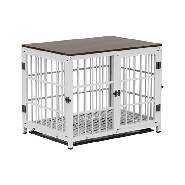 サイズ：74cmｘ52cmｘ高さ56.5cm 屋根付き、よい収納です 天板 屋根 が付いているデザインで、上にワンちゃんのお世話グッズが置けます。さらに、地震発生時に上からの落下物から大切なペットを守れます 室内飼いにピッタリした犬用ハウス...