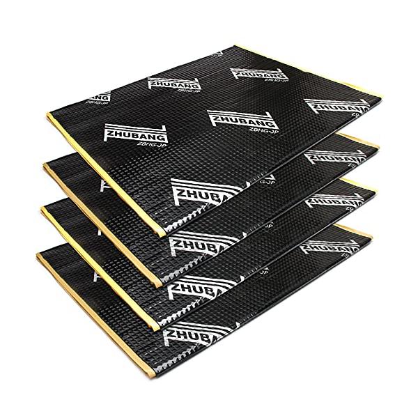サイズ：黒4枚商品仕様:長さ800mm幅460mm厚さ2mm 4枚セット 重量:6kgノイズを解消する:この制振シートはアルミ箔とブチルゴムで構成され、より静か且つ快適な走行環境を作り上げています。このデッドニングは耐高温性が優れ、熱エネル...