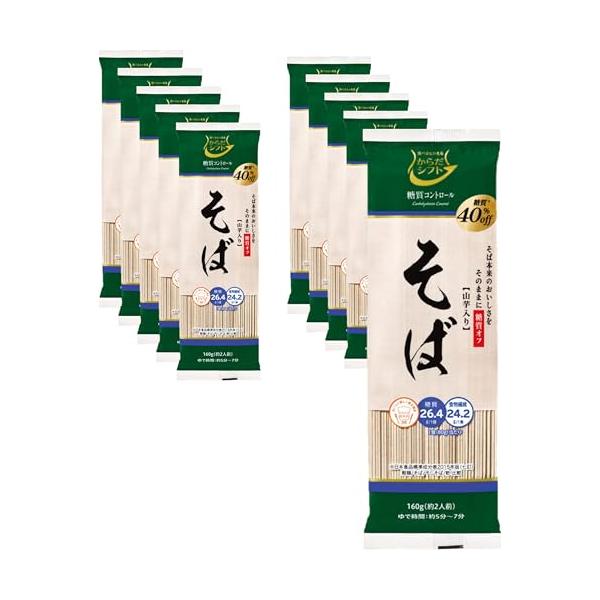 サイズ：160グラム (x 10)原材料:そば粉、小麦粉、小麦たん白、食塩、山芋粉/加工デンプン、増粘剤(アルギン酸エステル)カロリー:1人前当り(80g)当り/224kcal商品サイズ(高さx奥行x幅):24cm*10cm*8cm内容量:...