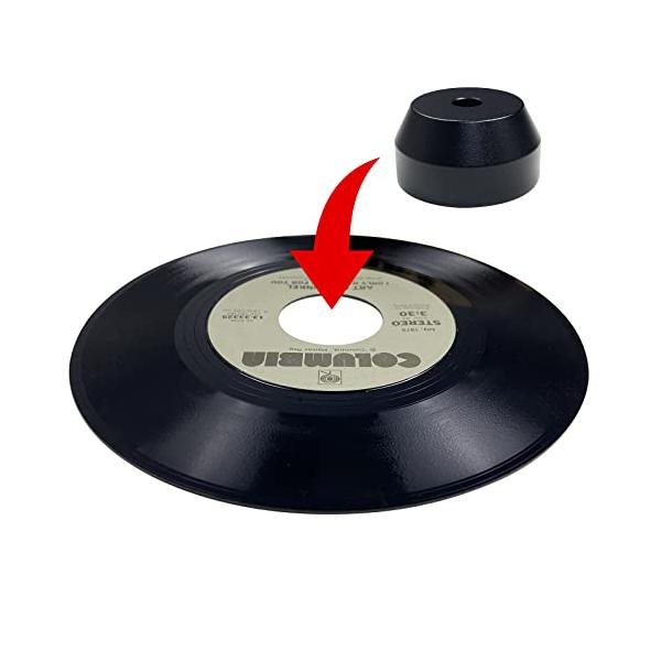 色：ブラックパッケージ内容:1枚45回転/分のレコードアダプター、サイズは7インチ、内孔径は7.5mmh、高さは約20mm。耐久性のある材質:45トランスアダプターは良質のアルミニウム材を采用して、音質を高めると同時に共振と振働を減らして、...