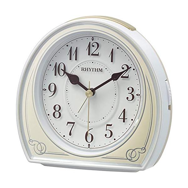 サイズ:12.4*12.5*6.3cm、質量：200g使用電源：アルカリ単3形*1本(別売)秒針：連続秒針 流れる様に動いて静か ムーブメント：クオーツアラーム：電子音 ピピピ 、止めても又なるスヌーズ機能付ライト付き(頭のボタンを押すと光...