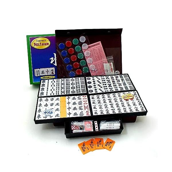 やや大きめの麻雀牌水仙　牌のサイズが大きめで、健康康麻雀などに幅広く人気です。牌のサイズ：ＭＬ：約27*20*17mm商品によってはサイズが多少前後する場合がございます。ご了承ください。　牌1個の重さ：16g重さ：約3kg ケース込み 赤ウ...