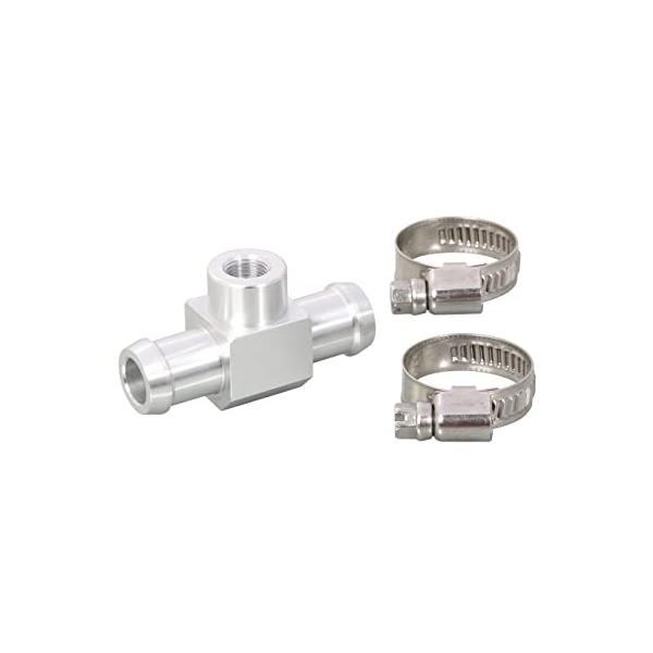 サイズ：14mm適合車種 NS-1、NSR50、NS50F、MBX50等デジタル温度計タイプ3対応ネジサイズ:JIS規格R1/8テーパーアルミ削り出しシルバーアルマイト仕上げ車＆バイク:カーパーツ:電子パーツ:メーターパーツ:水温計