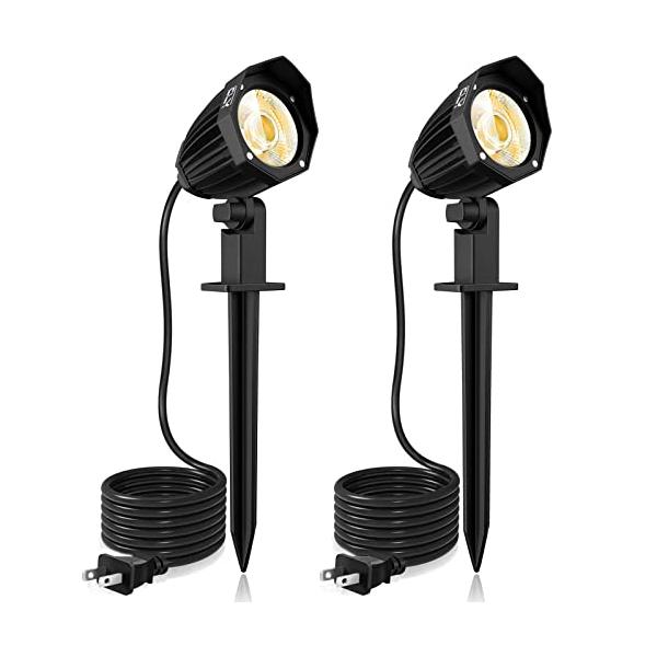 色：AC100V　2灯** 常時点灯 ガーデンパスライト 高品質なCOBチップ採用して、寿命50000時間以上、普通のLEDチップより明るく、安定しています、消費電力：9W、入力電圧： AC100V 常時点灯ライトとして使用できます、動作電...