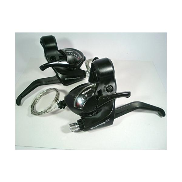 シフター　フロント3段　リア8段　マウンテン系ブレーキ　Vブレーキ、ディスクブレーキに適応　カンチブレーキ、キャリパーブレーキには　不適応ブレーキレバー　２フィンガータイプ　シフトインナーケーブル付属　 ブレーキ　アウター、インナーケーブル...