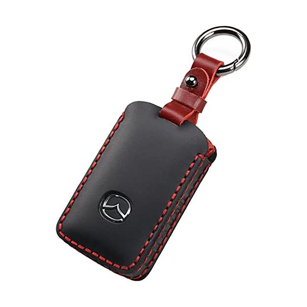 新型マツダ向けの本革キーケース 専用設計で本体にぴったりフィット まるで純正品のような品質 上質な牛革を使用した職人手作りの一品です。スマートキーの傷防止、落下の故障防止に役立ちます。 適合車種：新型CX-8 / 新型CX-5 / CX-3...