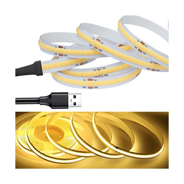 色：3000K電球色サイズ：USB接続-5V-0.5m DC5V USBに接続  - - 本製品は、パソコン等のUSB端子にケーブルを接続するだけでLEDの明かりを灯す事ができる、簡単接続のLEDライトです。 320LEDs/m，220LM...