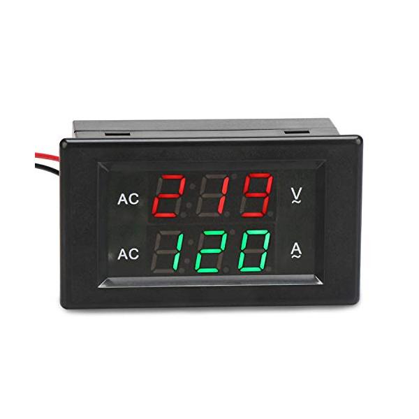 サイズ：200A測定範囲 - DROK電圧計電流計の電圧範囲はAC 130-500V、電流範囲は0.0-200Aです。明るいなカラー表示 - マルチメータは電圧と電流を同時に明瞭に表示できます。電圧は赤、電流は緑です。正確なCTで - DR...