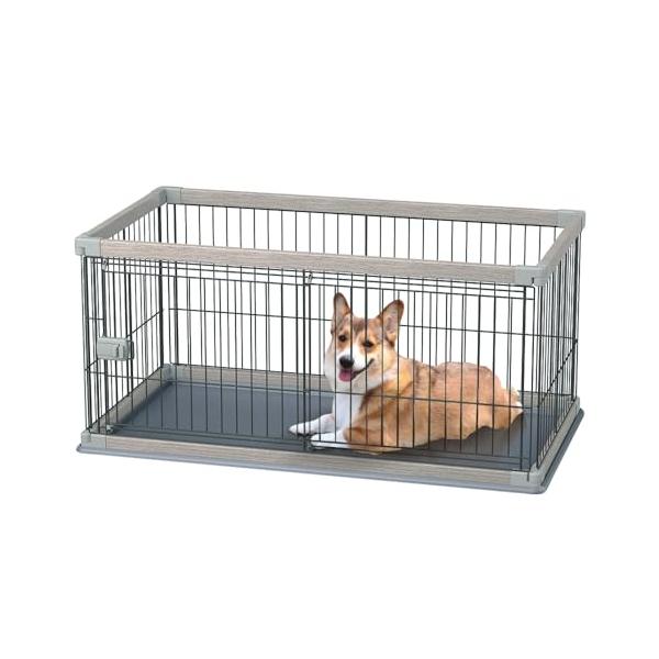色：アッシュグレー商品サイズ cm ／外寸：幅約120*奥行約66.5*高さ約55.5／内寸：幅約108.5*奥行約54.5／入口寸法：幅約48.5*高さ約42重量：約12.25kg適合犬サイズ 目安 ：小型犬、中型犬主要材質／フレーム：合...
