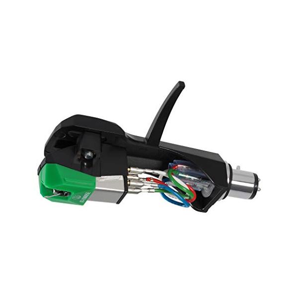 出力電圧やダイナミックレンジ、周波数特性などを向上したVMカートリッジ。4.0mVの高出力。アルミニウムパイプカンチレバー採用。狙った位置に針を落としやすい、針先視認性の高いデザイン。ユニバーサルトーンアーム用ヘッドシェル AT-HS6 付...