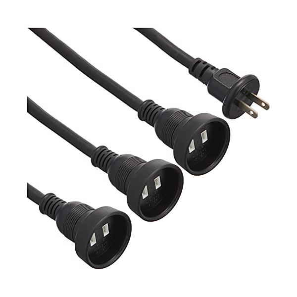 イルミネーションなどに使える、屋外用コンセント。丈夫で二重被覆コード。1つのコンセントから3口に分岐。キャップ付きコンセント。※使用しないときには、必ずキャップを取り付けてください。ケーブル全長:約1.1m、重量:約0.6kg材質:塩化ビニ...