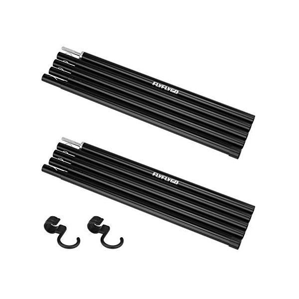 色：5本連結/ブラック直径は19mm、材質はアルミニウム合金です。サイズ ：約(径)19mm*高さ192cm 38.5ｃｍ*5節 x1本；2本セット；収納サイズ ：44cm*13cm；アルミの厚さ：1mm ；重量は約700gです。ポールとポ...