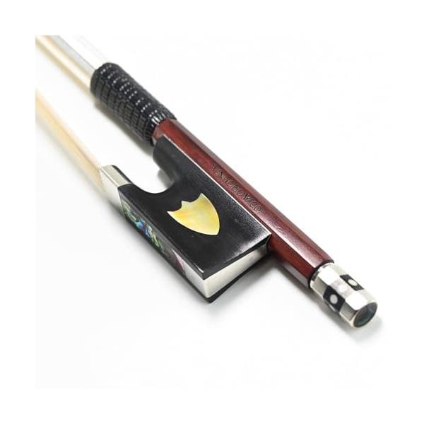 エレガントなデザイン 仕様として、黒壇 エボニ* ・白銅 ニッケル銀 巻線・フィッティング・本革グリップです。良い手作り製品感です。フールサイズが約62g、74.5cmです。 コンサート用 当モデルは反応力が早くて弦をしっかりつかめます。経...