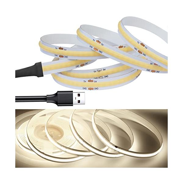 色：4000K昼光色サイズ：USB接続-5V-1.5m DC5V USBに接続  - - 本製品は、パソコン等のUSB端子にケーブルを接続するだけでLEDの明かりを灯す事ができる、簡単接続のLEDライトです。 320LEDs/m，220LM...