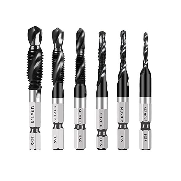 HRC65硬度 ：HSS-4341鋼製のタップドリルは表面がチタンコーティング処理され、硬度がHRC89になります。普通の鋼製タップドリルより抜群な切れ味です。摩擦する時出た熱も減らせます。 工業用グレードTiAINコーティング ：TiAl...