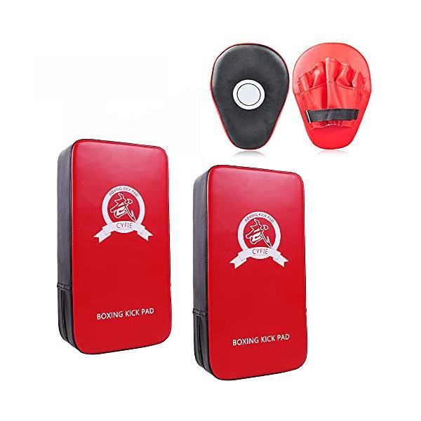 ２つの人気商品がセットに お得パッケージ 2個のフィット感抜群の「パンチングミット」と2個のコントロールしやすい「キックミット」、２つの人気商品がセットになったお得なパッケージです  使いやすいパンチングミット 特別の曲面設計、高弾性の中身...