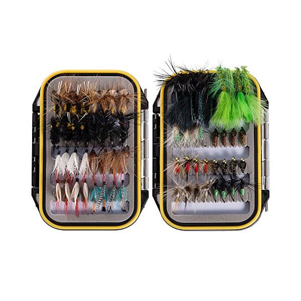 色：セットB: 64本 (防水フライボックス)BASSDASH フライセット B64本セット完成フライ毛ばりサイズ：#6, #8, #10, #12, #14, #16全16種毛鉤、詳しいパターンはイメージにご参考ください防水フライフライケ...