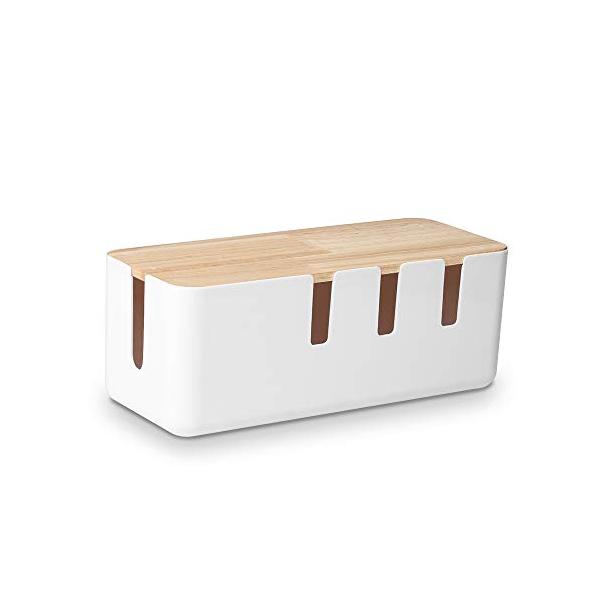 「ごちゃごちゃ」したケーブルを「スッキリ」見せます デスクの下やテレビラックの裏で散らかりがちな電源タップやケーブルをスッキリ収納することができるケーブルボックスです。ホコリが溜まるのを防ぐこともできます。インテリアとしても活躍するスタイリ...